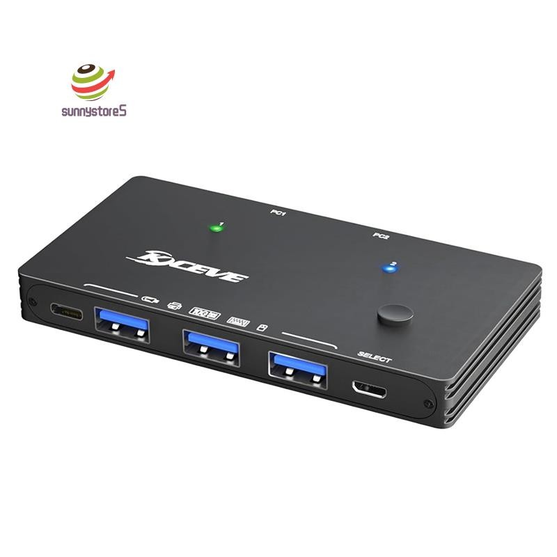 USB 3.0 Switch 10Gbps 2 Input 4 Output USB C Switch for Devices Share ...