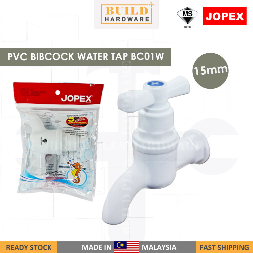 JOPEX PVC Bibcock Water Tap BC01W 15mm (T-Handle) 水龙头 Keran Air ...