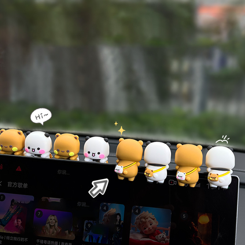 Bubu Dudu Panda Bear Car Center Console Navigator Screen Lying Mini ...