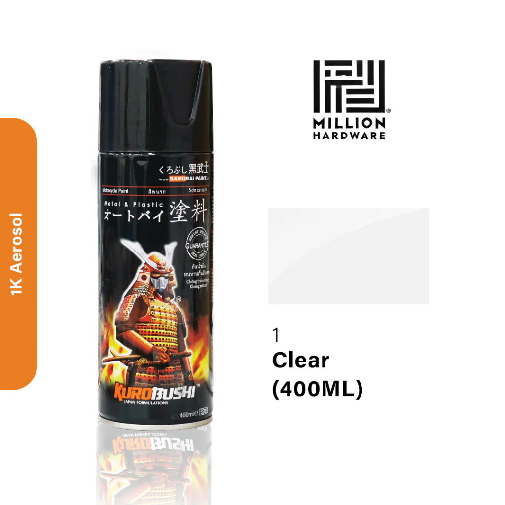 [ SAMURAI ] 400ML Spray Paint Tin Standard Colours (#1 Clear) | Shopee ...