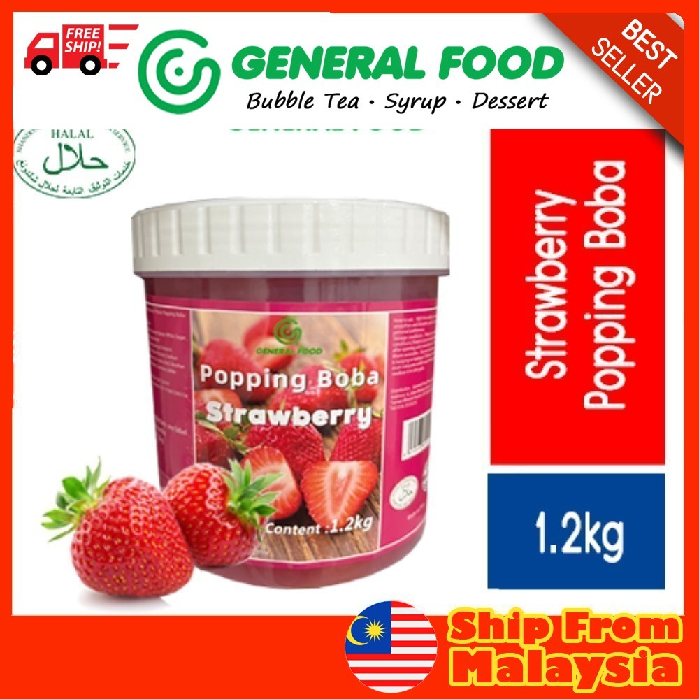 HALAL Strawberry popping Boba (3kg) 爆爆珠 - Boba | Dessert | Instant ...