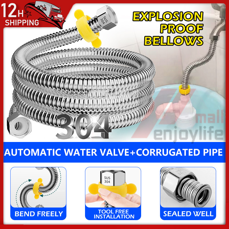 304 Stainless steel High-pressure Flexible Braided Hose Toilet inlet ...