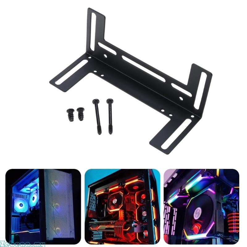 Zebeaa Computer Heat Sink Fan Support Metal Water Pump Holder 120x50x50mm Black Mounting Bracket ...