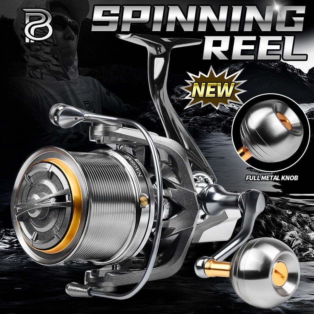 Ultra long cast surf spinning reel 6+1BB bearings 4.8:1 ratio Beach ...