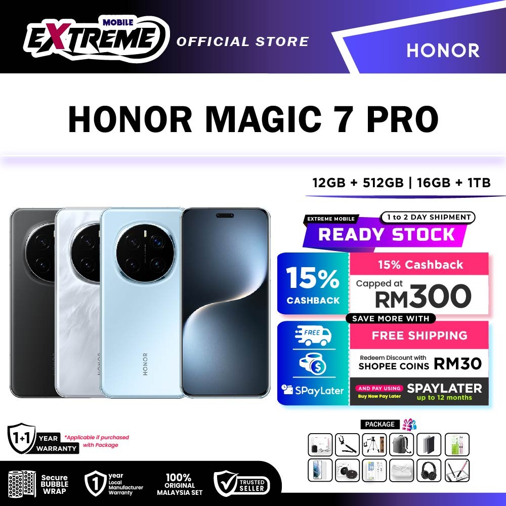 HONOR Magic 7 Pro 5G [12GB RAM 512GB ROM] [16GB RAM 1TB ROM] - Original HONOR Malaysia | Shopee ...