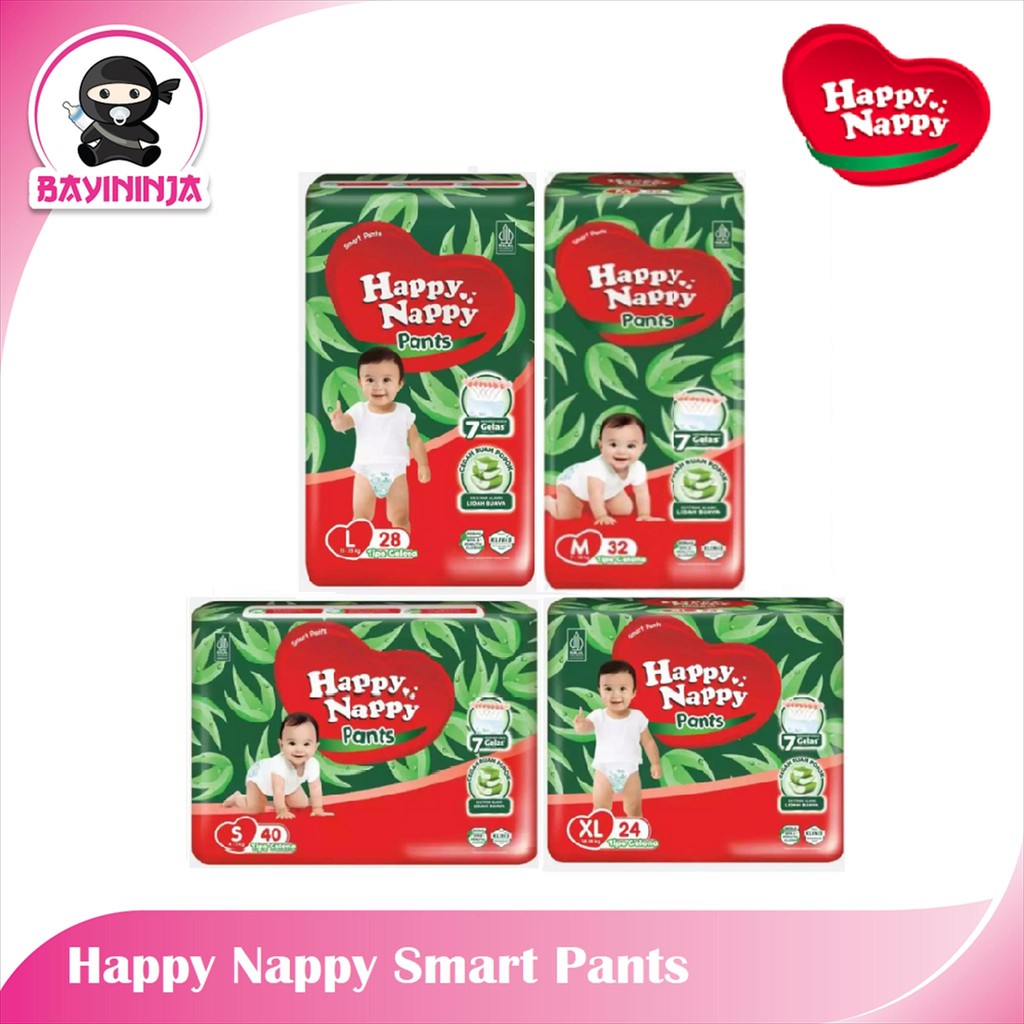 Happy Nappy Smart Pants Diaper Pants | Shopee Malaysia