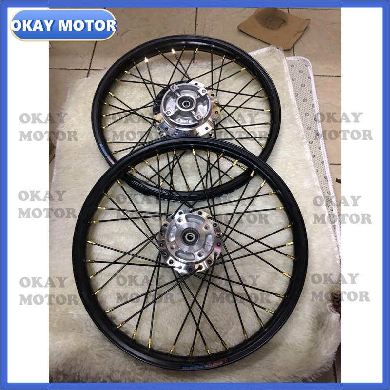 chrome hub alloy rim lidi black alloy rim set yamaha 125 125z 125zr ...