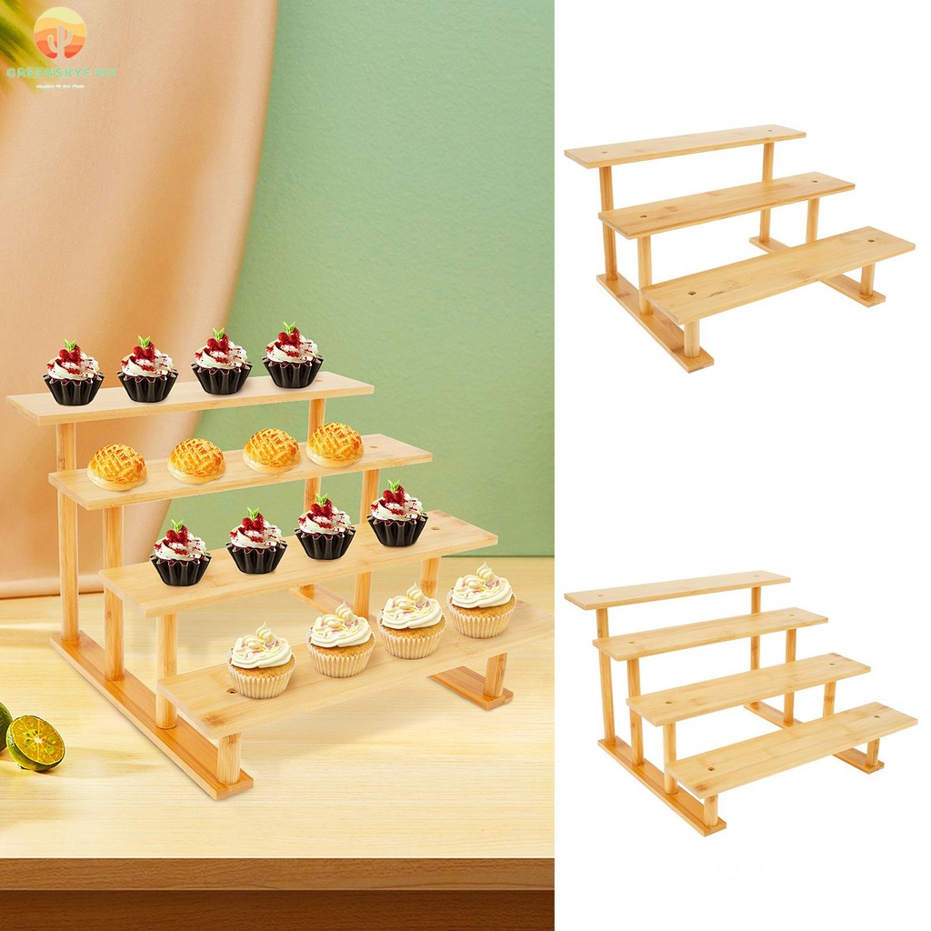 Wood Display Stand Tiered Wood Cupcake Stand Easy Assembly Food Display ...