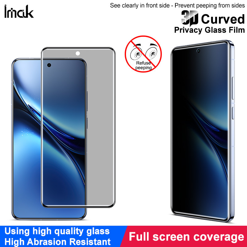 Original Imak Vivo X200 Pro / X200 5G Privacy Tempered Glass 3D Curved Full Cover Anti Peeping ...