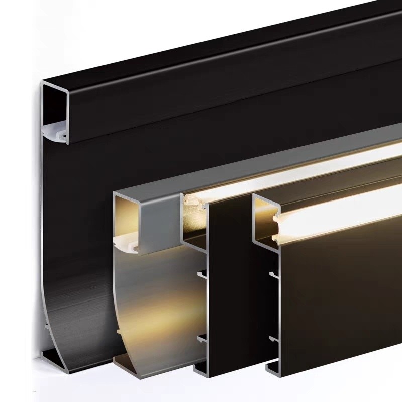 Luminous Aluminum Alloy Baseboard with led Light Slot Surface-Mounted ...