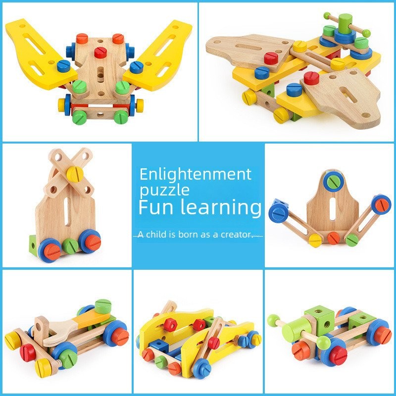 Pelbagai peti alatan nut bayi membongkar dan memasang kombinasi skru ...