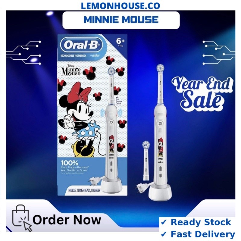 Ready Stock Oral-B Minnie Mouse Electric Toothbrush [US Edition] Adult ...