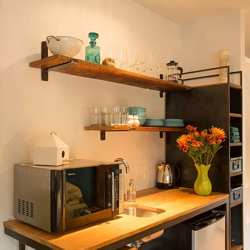 Rak kayu pepejal rak atas dinding, partisi, rak buku dinding, rak satu ...