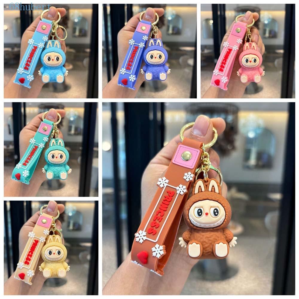 HUBERT Labubu Doll Plush Keychain, PVC Cartoon Labubu V2 Doll Keyring ...