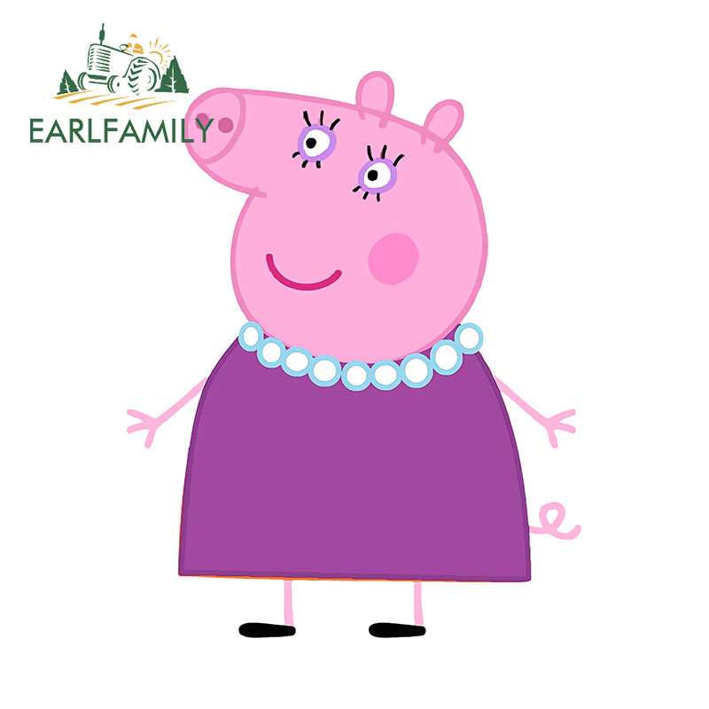 EARLFAMILY 13cm x 11.3cm Peppa Pig Anime Girl Car Stickers Arcade ...
