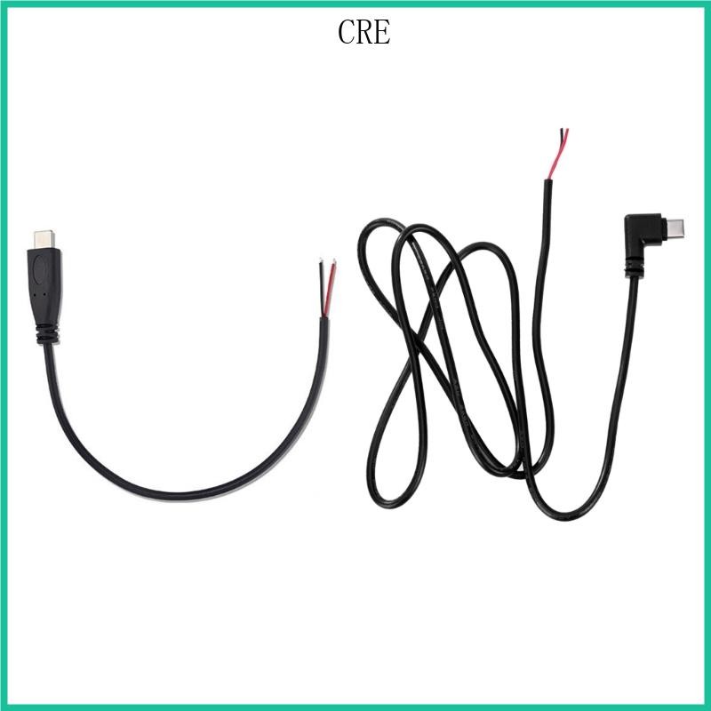 CRE Male Type C to 2 Pin Extension Cord USB C Pigtail 2Pin Power Cable Line 22AWG Support 5V 3A ...