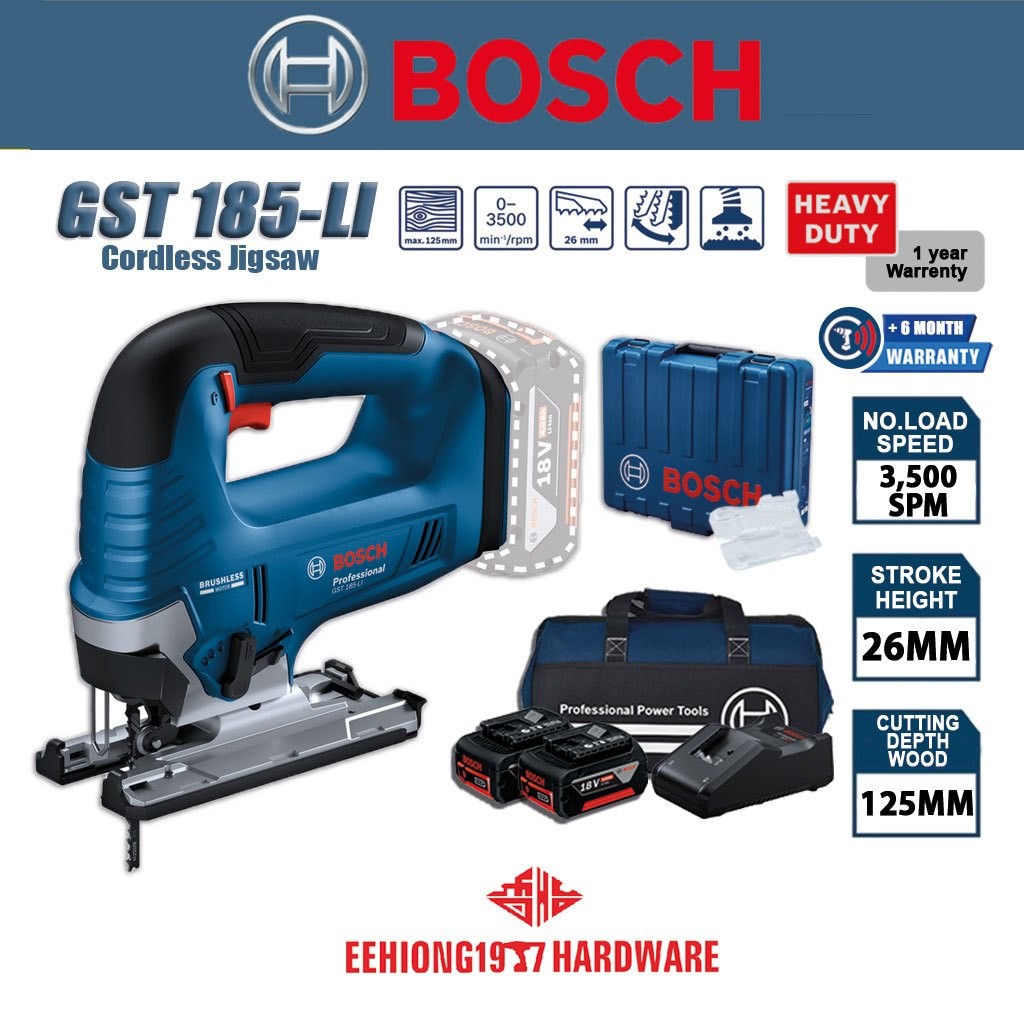 BOSCH GST185 Professional Cordless Jigsaw Jig Saw GST 185 Brushless ...