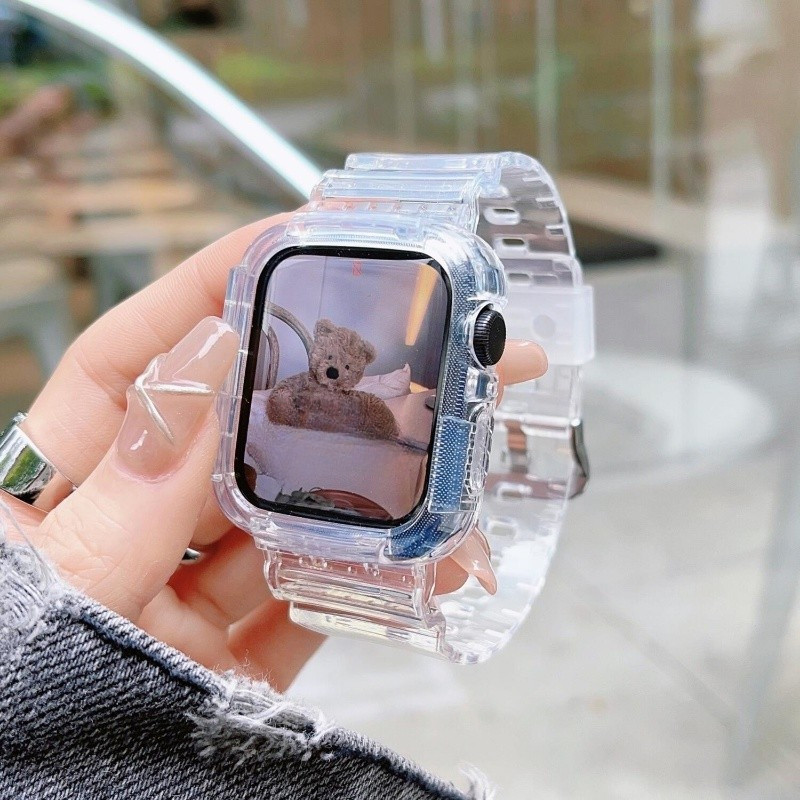 Smartwatch strap Transparent silicone strap and case sports bracelet ...