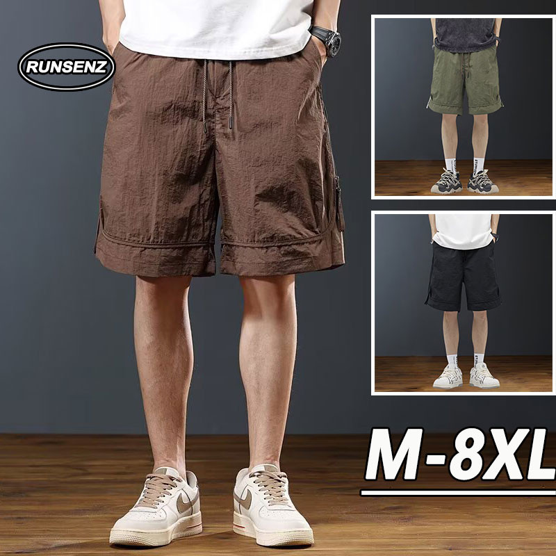 M-8XL American Simple Outdoors Cargo Shorts Men Casual Loose Straight ...