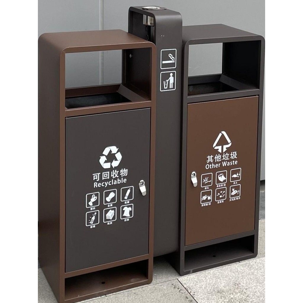 Tong Sampah Luaran Tong Kitar Semula Keluli Tahan Karat Tong Sampah ...