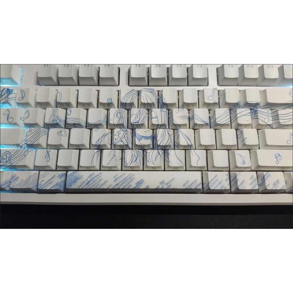 Nakano Miku Keycap Cherry Profile PBT Letter Side-engraved Light ...