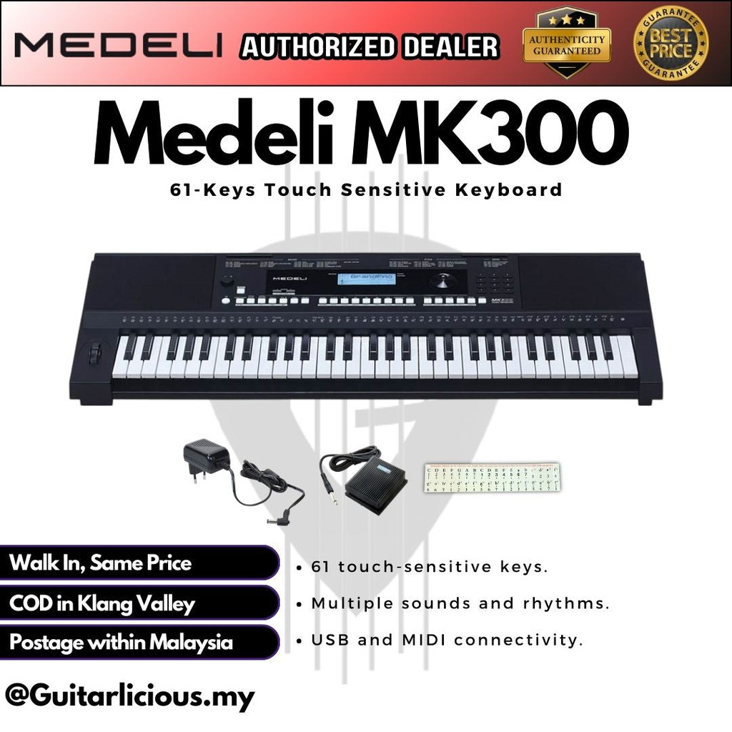 Medeli MK300 61-Keys Touch Sensitive Keyboard ( MK-300 MK 300 ) | Shopee Malaysia