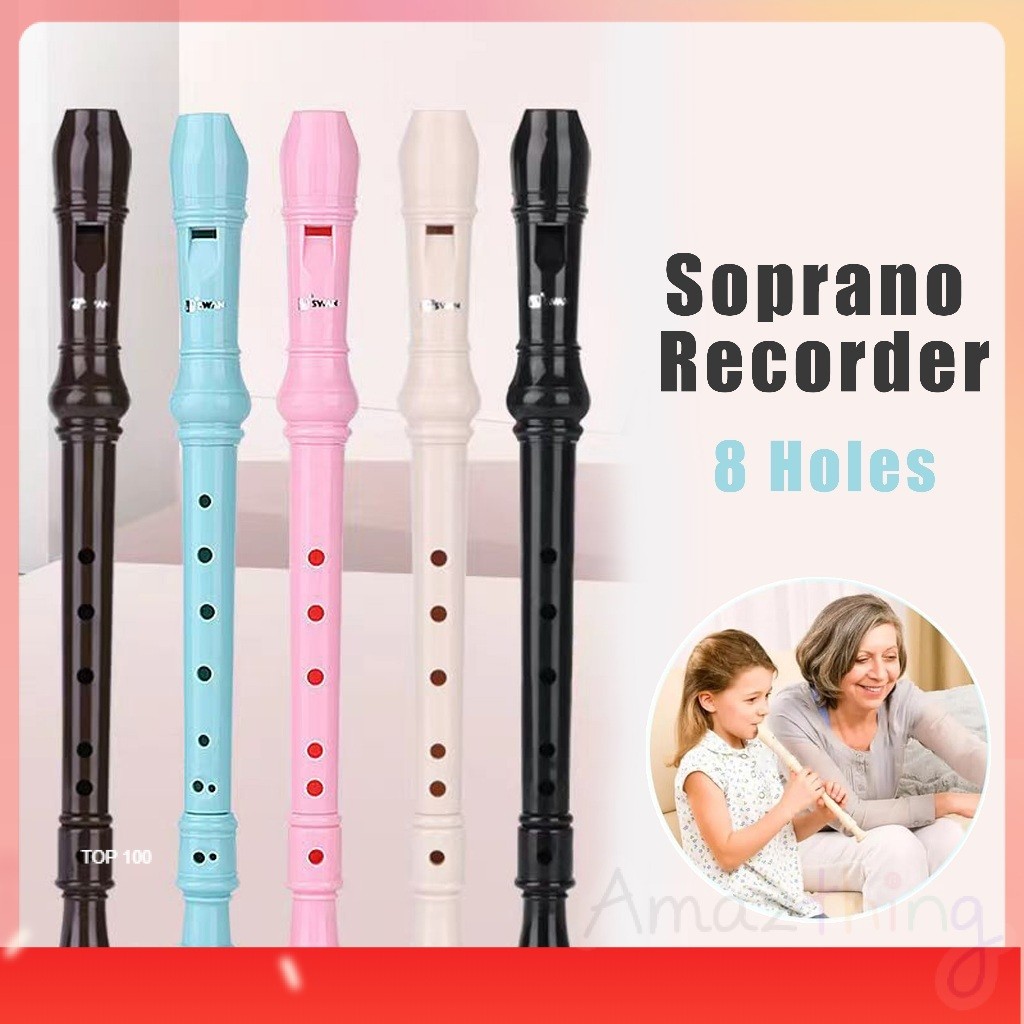 Amazthing Plastic Soprano Recorder | 8 Holes Flute Music Instrument for ...
