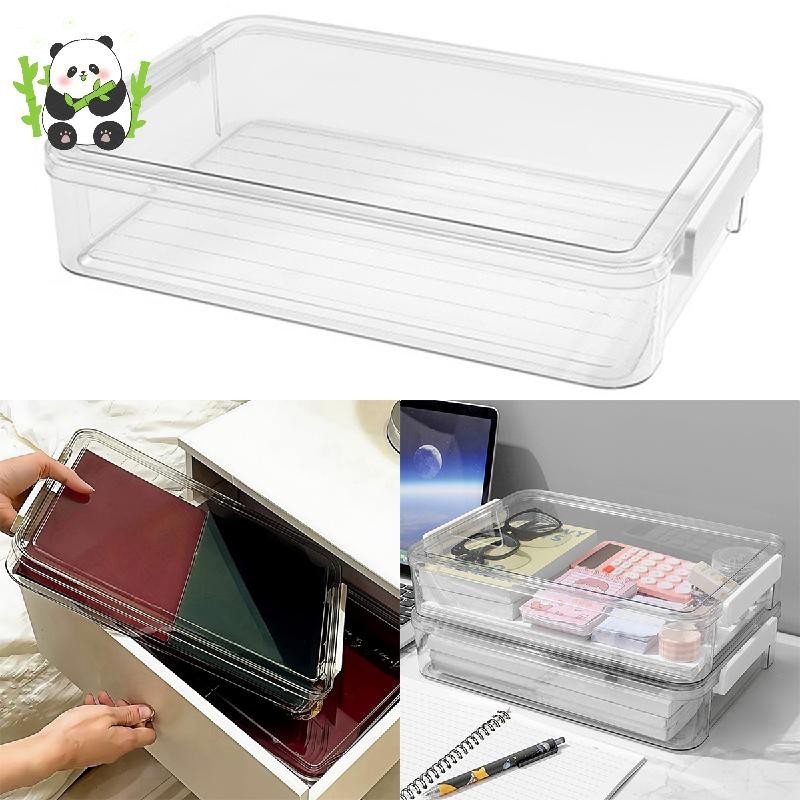 Transparent File Box File Organizer Stackable File Box Transparent Lid ...