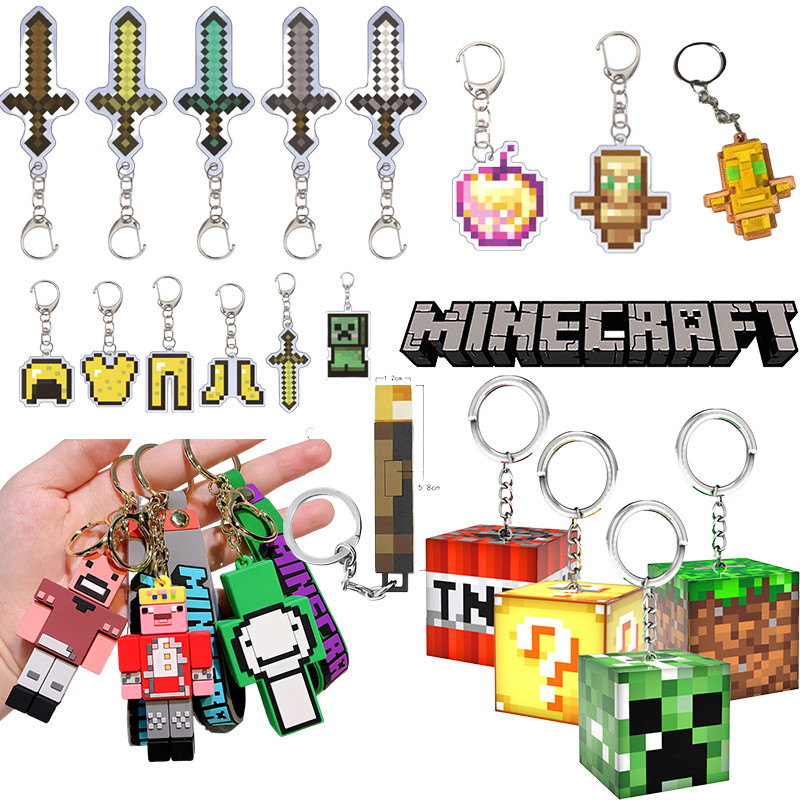 Minecraft Keychain Diamond Nether Star Golden A Minecraft Movie Game ...