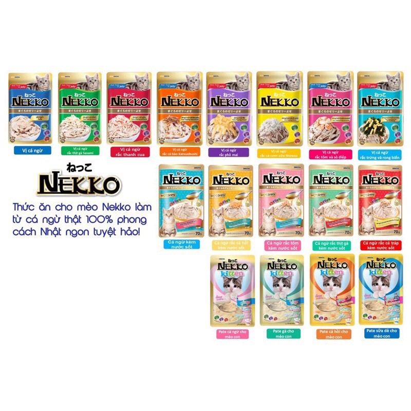 [BOX OF 48 PACKAGES] NEKKO cat food 70g (random mix of flavors ...