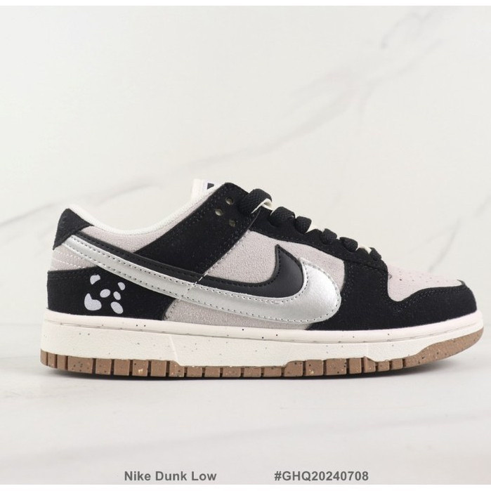 Nike Dunk rendah hitam putih double hook kasut kasual rendah atas ...