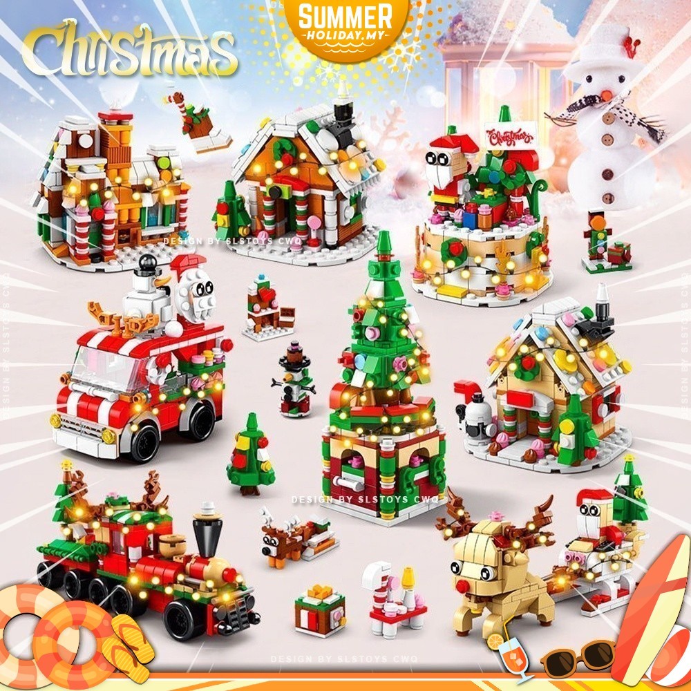 Lelebrother Block Cute 6IN1 Bricks Merry Christmas Gift Decoration ...