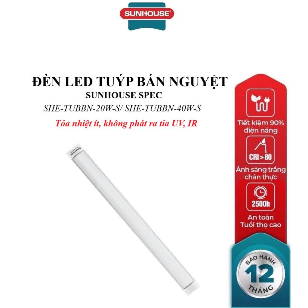 SUNHOUSE SPEC 20W SEMIMOON LED TUBE LIGHT SHE-TUBBN-20W-S/ 40W SHE ...