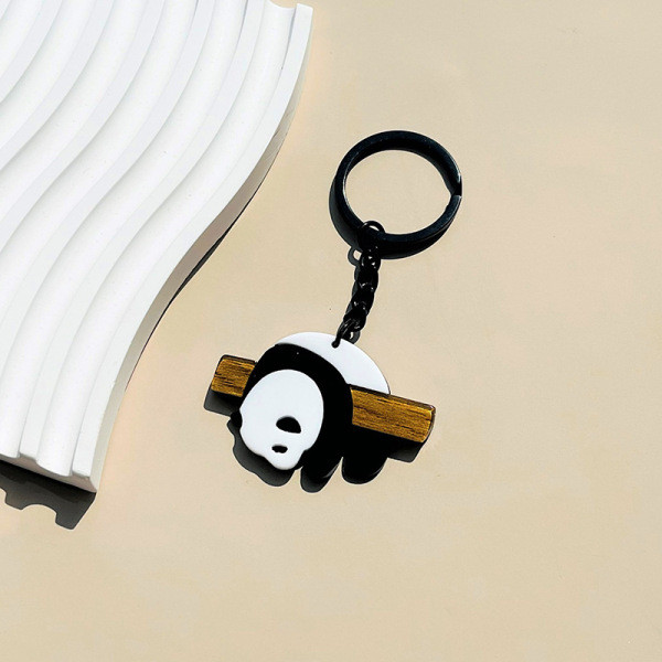 keychain mathcing cute keychain 2023 Hitam dan Putih Buluh Comel Panda ...