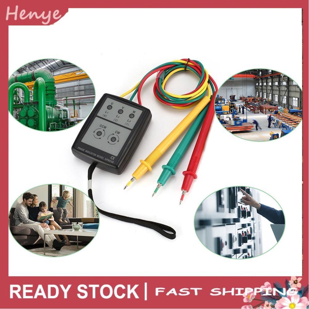 Henye Phase Rotation Meter Indicator 3 Test Leads Sequence Tester New ...