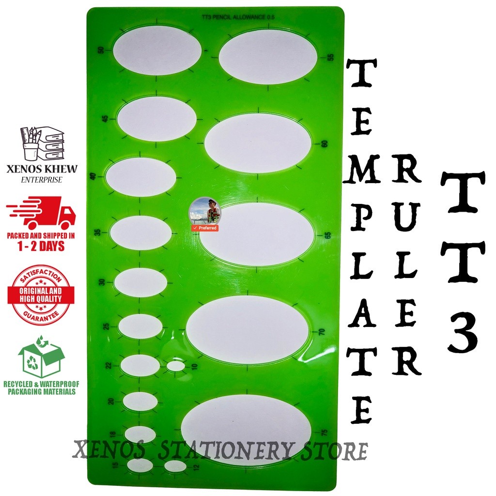 TECHNICAL TEMPLATE RULER TT3 / TECHNICAL GEOMETRY DESIGN TEMPLATE RULER STENCIL [TT3] (READY ...