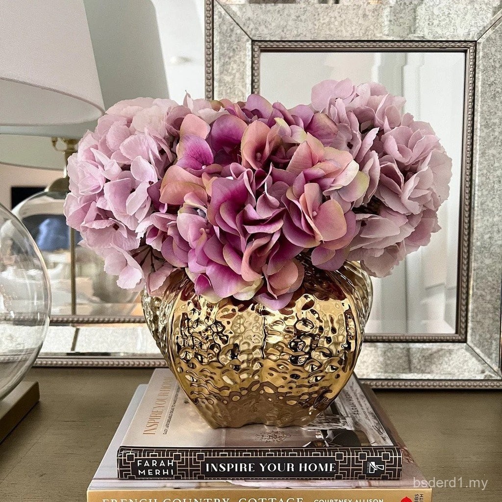 Penyaduran kreatif emas tembikar terbuka vas restoran hotel rumah ...