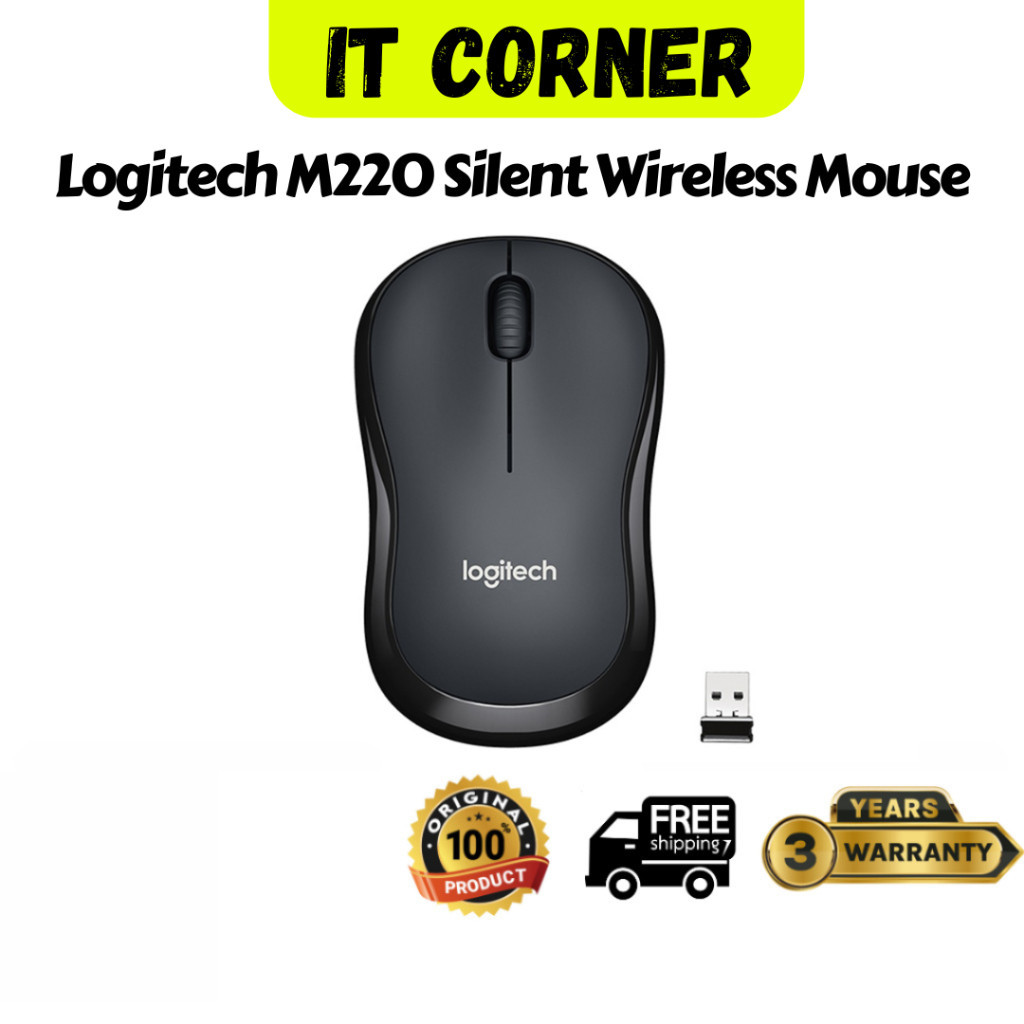 Logitech M220 Wireless Mouse, Silent Buttons, 2.4 GHz with USB Mini ...