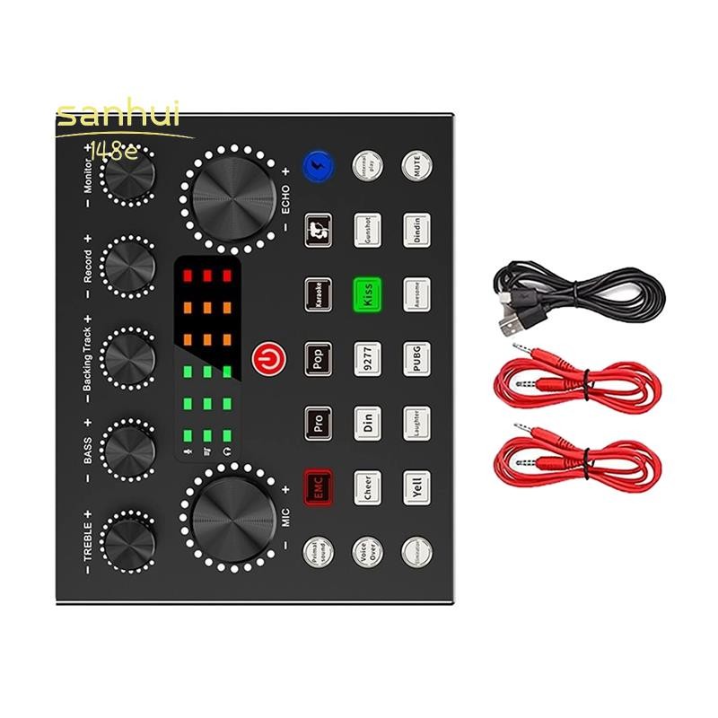 V8S Live External Sound Card Voice Changer Sound Card with Multiple ...
