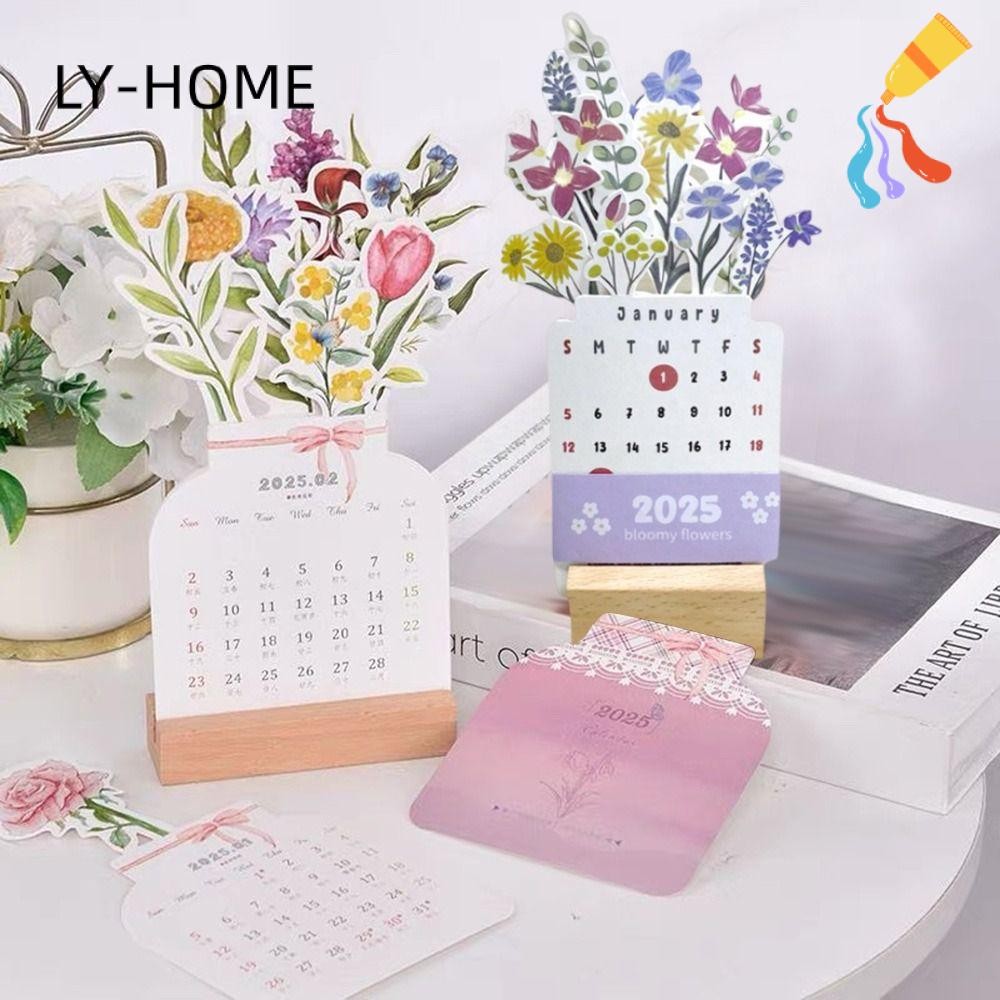 LY-HOME Bloomy Flowers Desk Calendar, Gift Year Desk Calendar, Creative ...