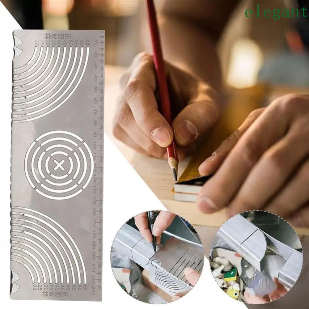 ELEGANT Square Tube Folding Ruler, Smooth Arcs Multifunction Four-sided ...