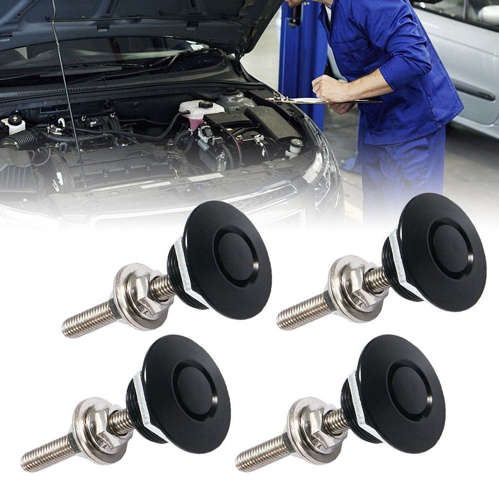 4 Pcs Universal 30mm Car Push Button Bonnet Hood Pin Lock Clip Kit ...