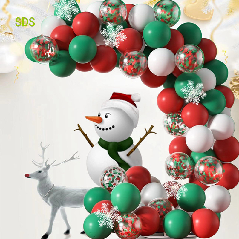HLW Christmas Balloon Garland Arch kit with Christmas Red White Candy ...