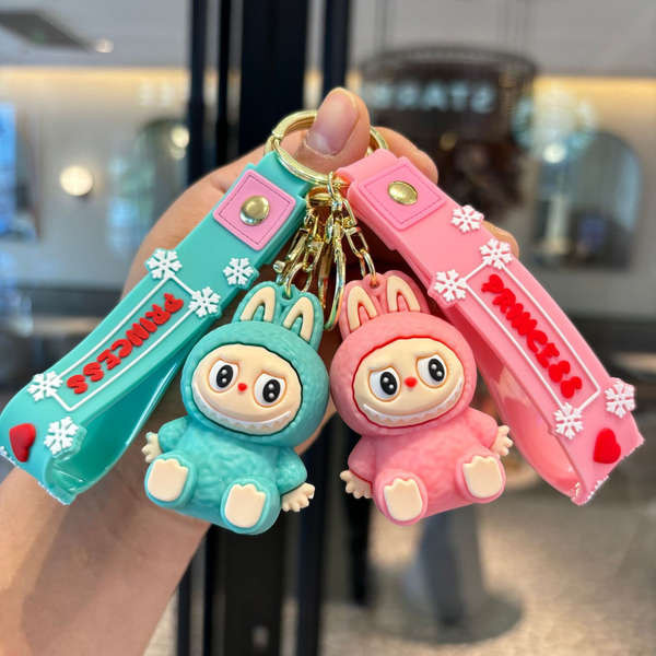 labubu keychain keychain mathcing Rantai kunci Labu Bubu anak patung ...