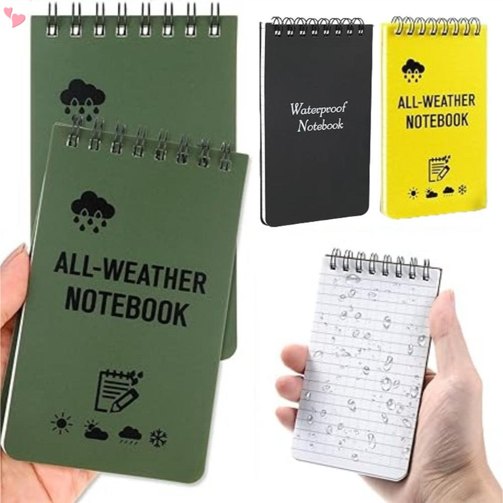 Waterproof Notebook, 3 x 5 Pocket Notepad, All Weather Small Pocket ...