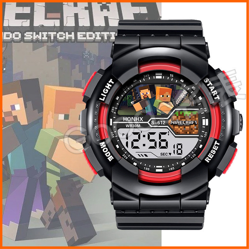 Minecraft Electronic Watch with Alarm Clock Wrist Gift Student Sport ...