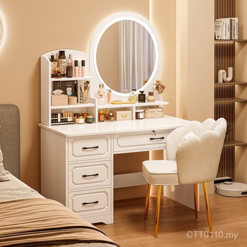 Simple Dressing Table Light Luxury Dressing Table Mirror Bedroom Master ...