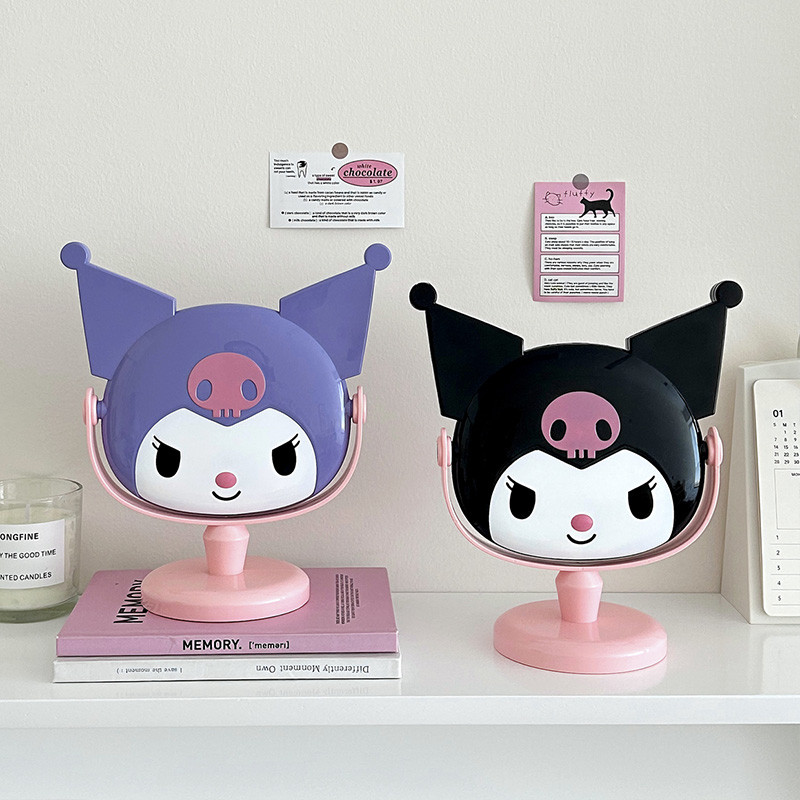 Cute Kuromi Desktop Mirror Cartoon Melody Makeup Mirror Deskt Ornament ...