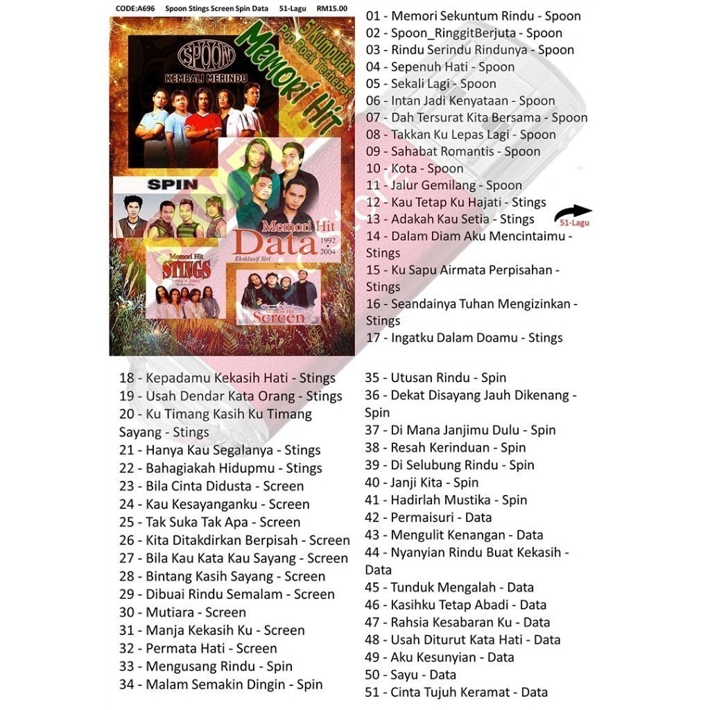 Pendrive Usb Mp3 Spoon Stings Screen Spin Data Lagu Melayu Malay Song Music a696 D2 | Shopee ...