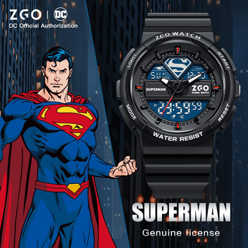 ZGO x DC Batman Superman Watch Male Teenager Student Trendy Sports ...